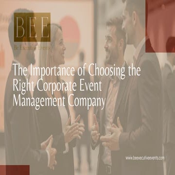 Choosing the Right Corporate Event Management Company: Why It Matters ...