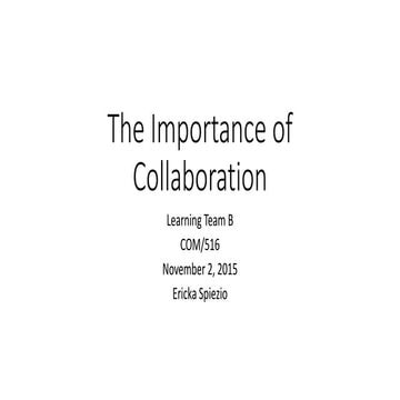 The importance of collaboration | PPTX