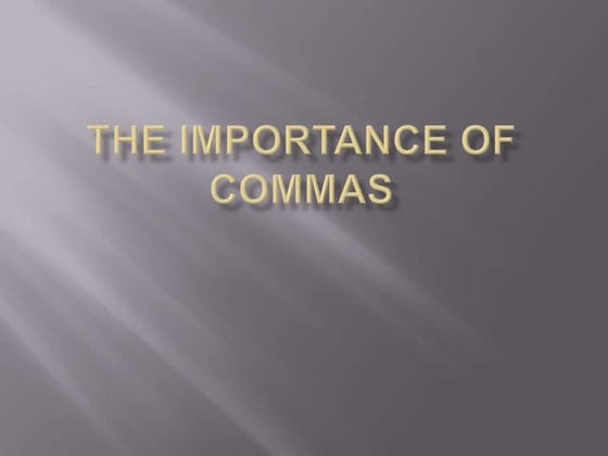 Grammar - Comma Use | PDF