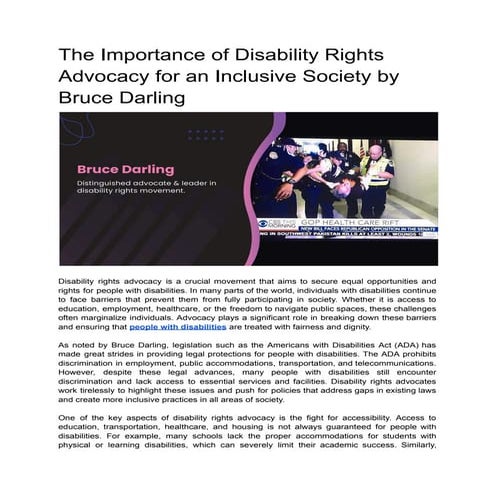 The Importance of Disability Rights Advocacy for an Inclusive Society ...