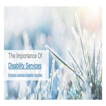 The Importance Of Disability Services | PPTX