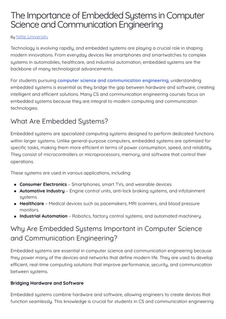 Embedded system seminar | PPTX | Computing | Technology & Computing