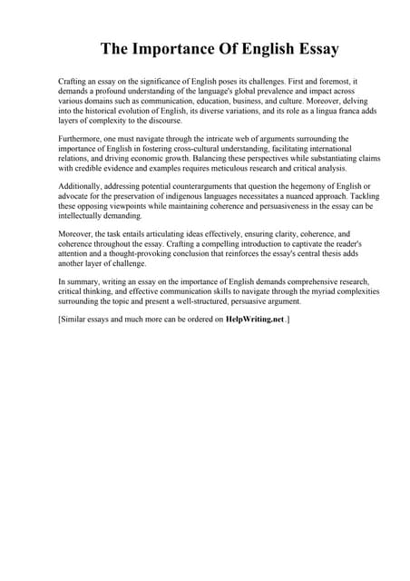 Importance Of English Language Essay.pdf