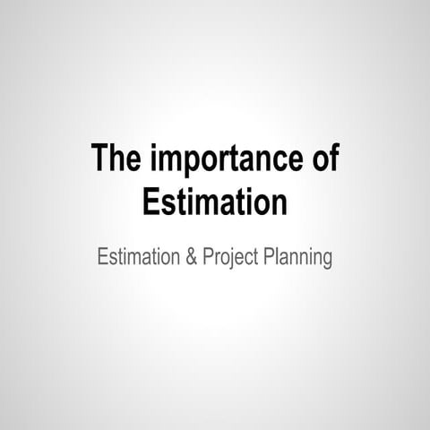 The importance of estimation | PDF