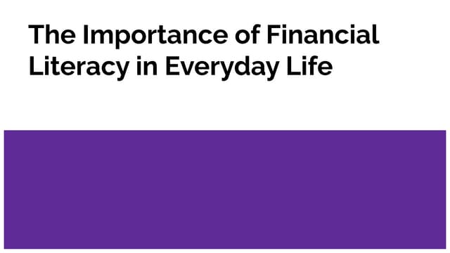 Financial Literacy | PPTX