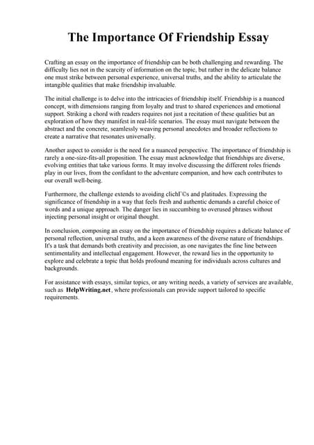 Essay On A True Friend.pdf