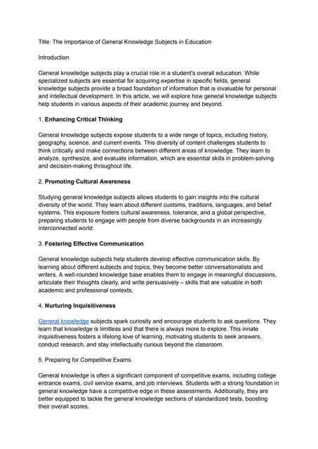 INTRODUCTION TO GENERAL STUDIES | DOCX