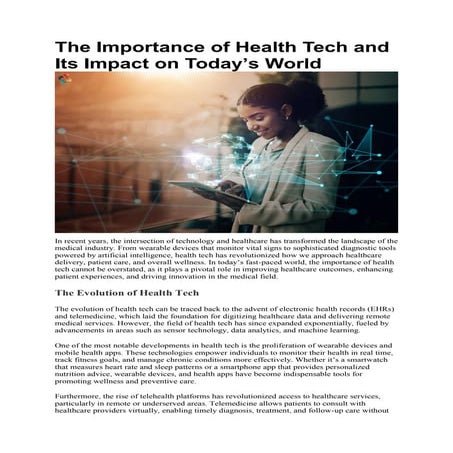 Health Tech Revolution: Transforming Healthcare in the 21st Century ...
