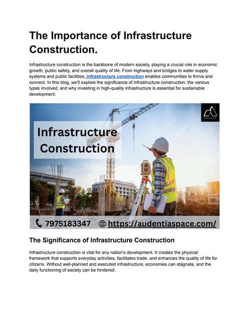 Infrastructure vs. Construction: Understanding the Key Differences | PDF