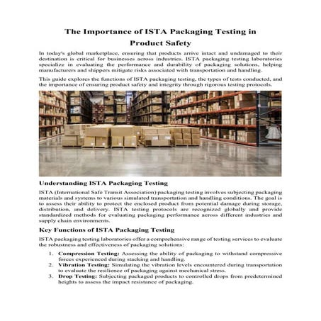 The Importance of ISTA Packaging Testing in Product Safety.pdf