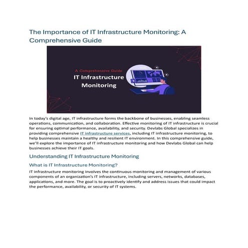 The Importance of IT Infrastructure Monitoring: A Comprehensive Guide | PDF