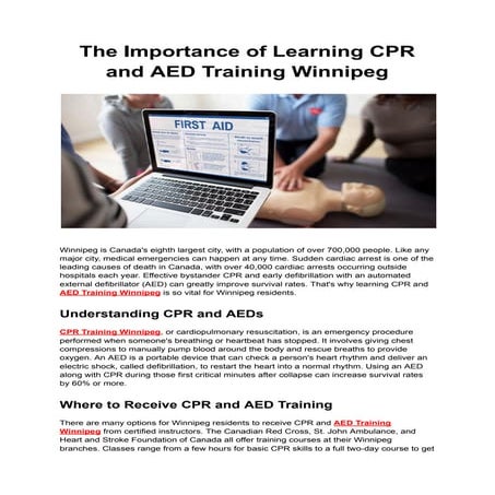 The Importance of Learning CPR and AED Training Winnipeg.pdf