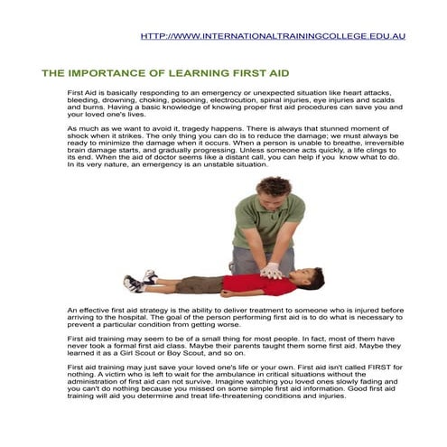 The importance of learning first aid | DOC