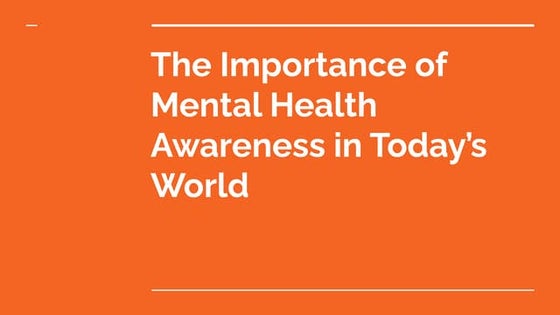 the importance of mental health awareness | PDF