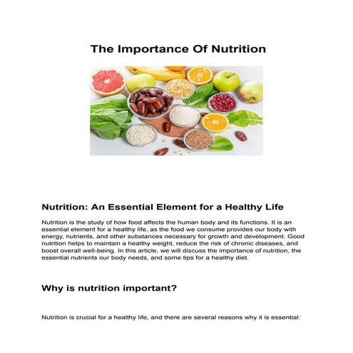 The Importance Of Nutrition.pdf