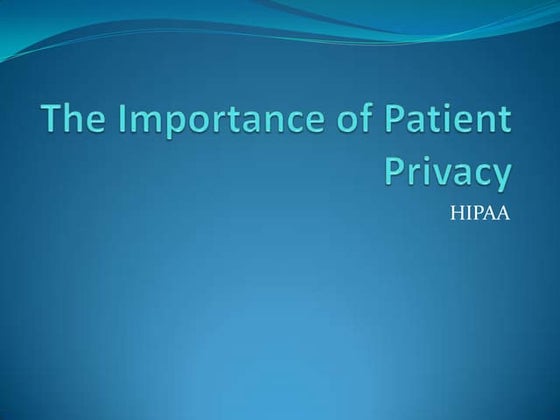 Privacy and patient confidentiality | PPT