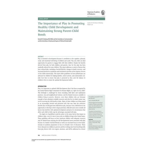 The Importance of Play in Promoting Healthy Child Development and ...