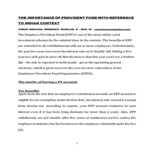 Benefits under EPF | PPT