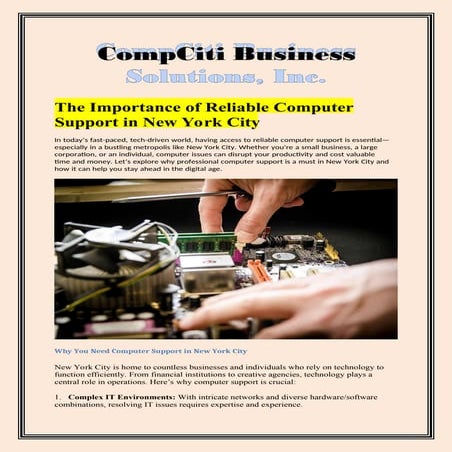 The Importance of Reliable Computer Support in New York City | PDF