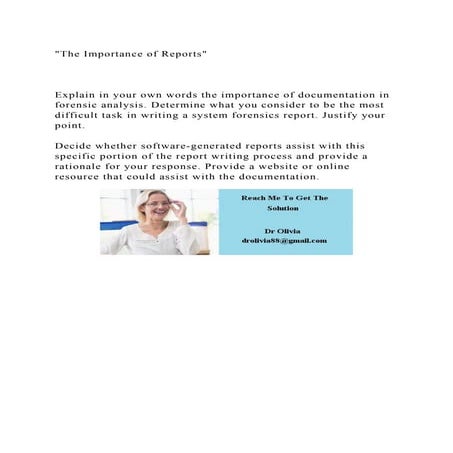 The Importance of Reports Explain in your own words the im.docx