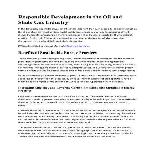 Analysis of oil and gas industry lifecycle | PDF
