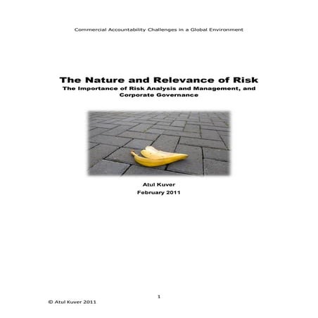 The importance of risk analysis and management, and corporate ...