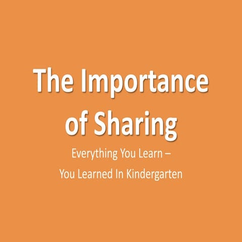 The importance of sharing on Social Networks | PDF