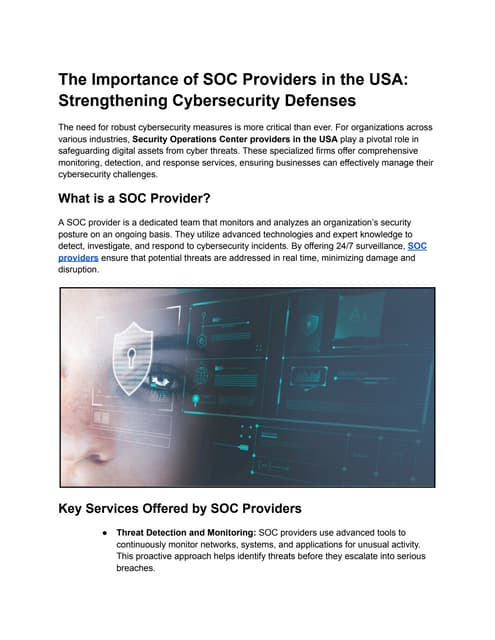 SOC as a Service – 24/7 Threat Monitoring and Response | PPT