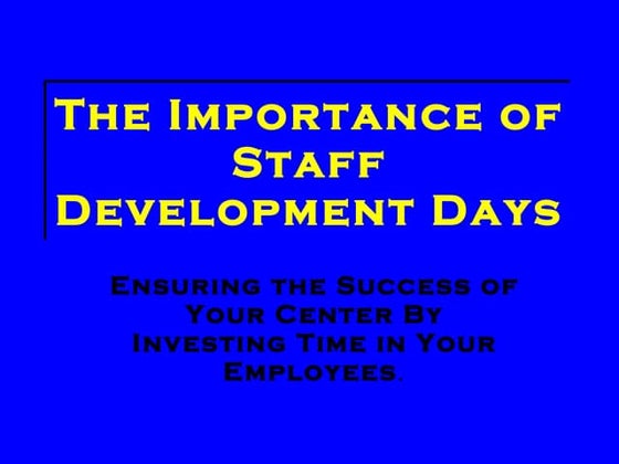 Staff Development Presentation | PPT