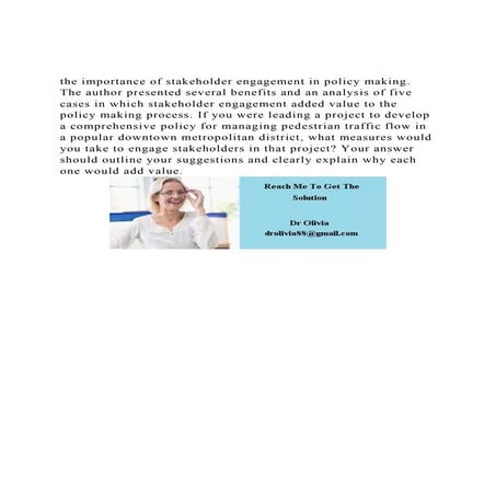 the importance of stakeholder engagement in policy making. The a.docx