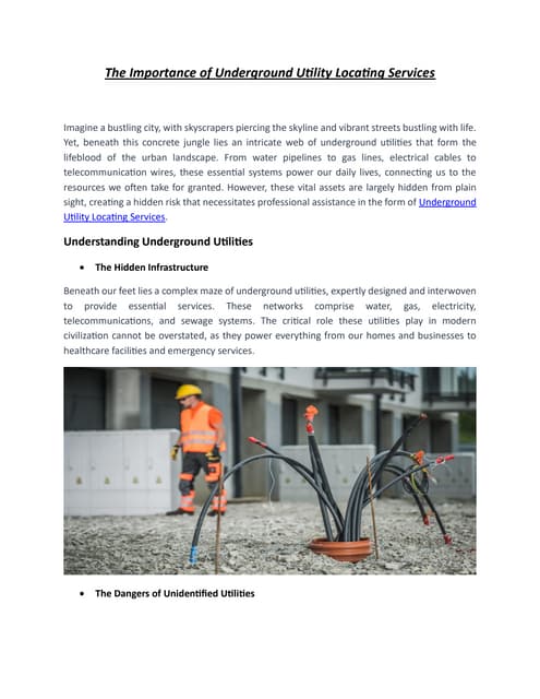 Accurate Underground Utility Mapping Services – Genesis Land Survey | PDF