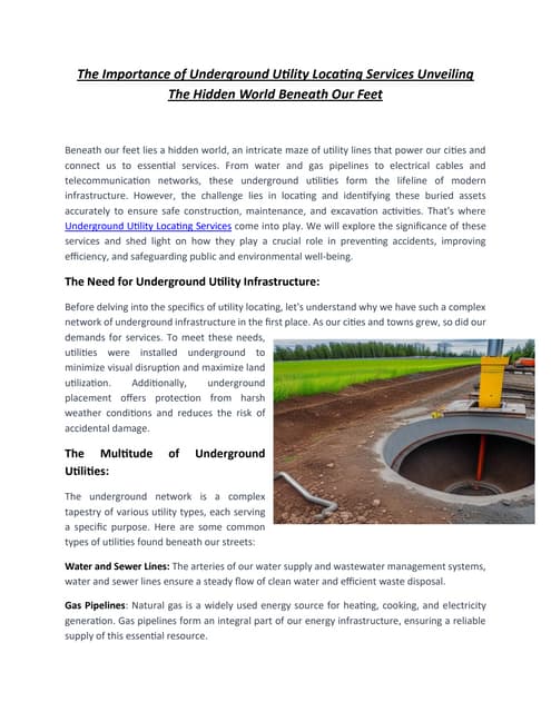 Accurate Underground Utility Mapping Services – Genesis Land Survey | PDF