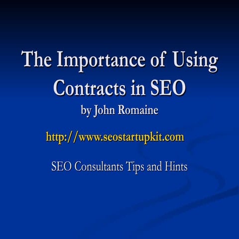 The importance of using contracts in seo | PPT