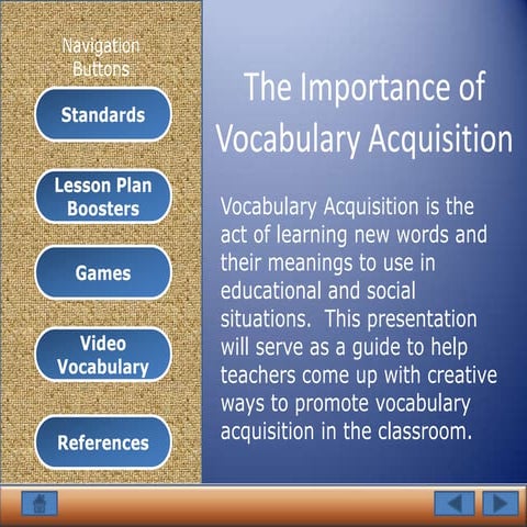 The importance of vocabulary acquistion | PPTX