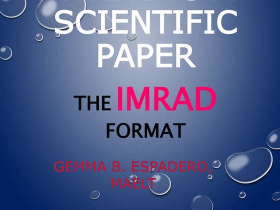 Scientific Writing Series: IMRaD | PDF