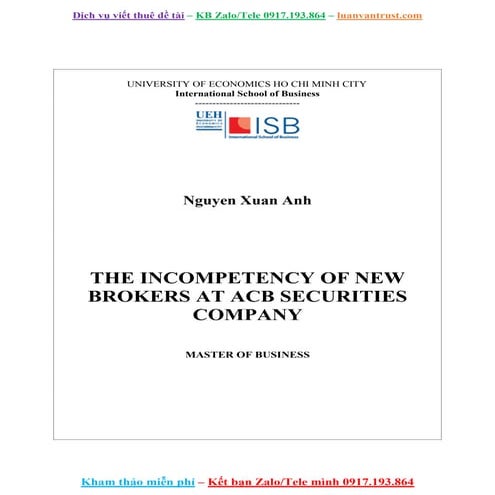 The Incompetency Of New Brokers At Acb Securities Company.doc