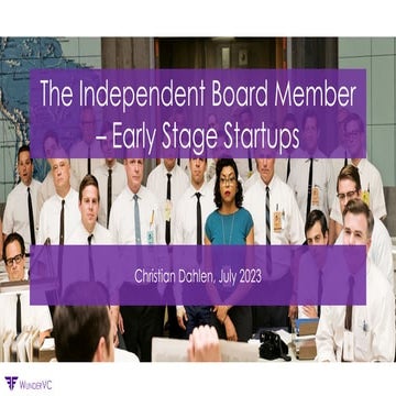 The Independent Board Member - Early Stage Startups | PDF