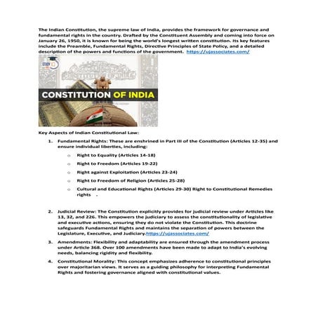 The Indian Constitution of law in India | PDF