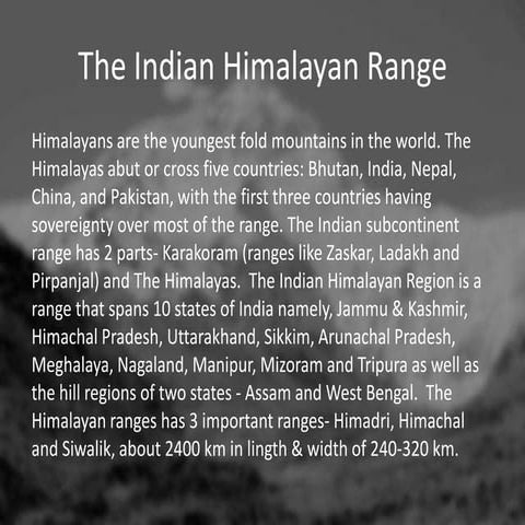 The Indian Himalayan Range | PPTX