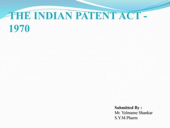 PATENT and types of patents | PPTX | Science