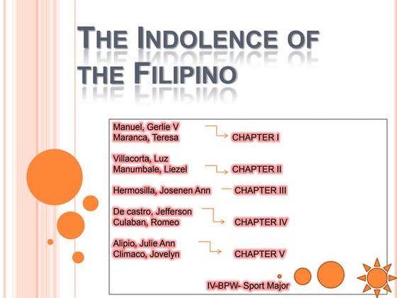 Indolence+of+the+filipinos | PPTX