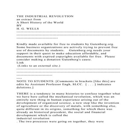 THE INDUSTRIAL REVOLUTIONan extract fromA Short History of the W.docx