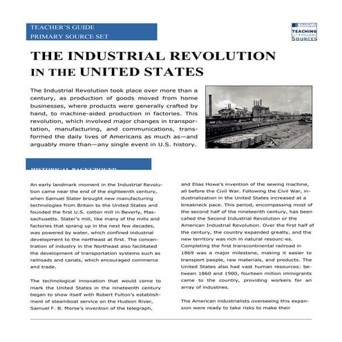 The industrial revolution in the united states | DOC
