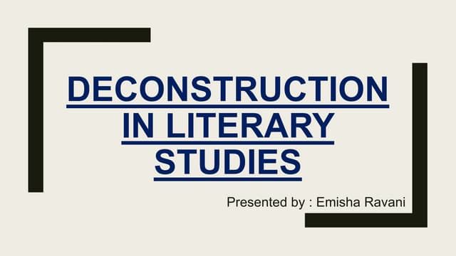Theory of Deconstruction with Examples | PPTX