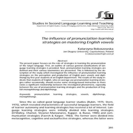 The influence of pronunciation learning | PDF