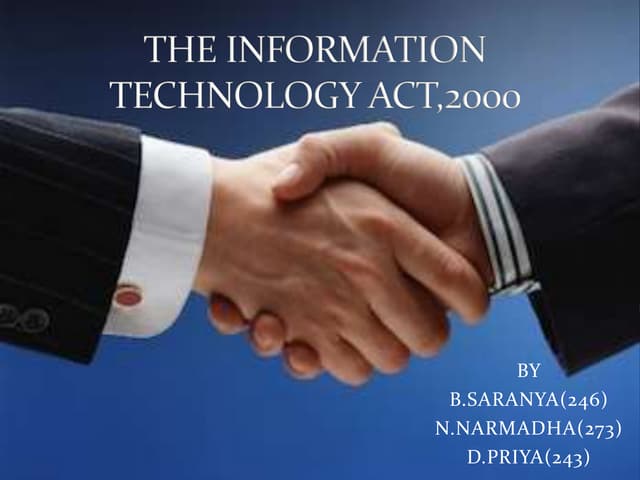 Information Technology Act 2000 | PPTX