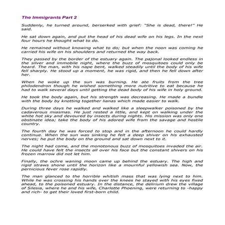 The Inmigrants / Short story Part 2/2 | PDF