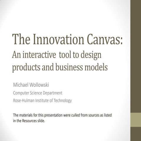 The Innovation Canvas - An interactive tool to design products and ...