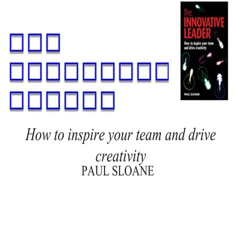 The innovative leader how to inspire your team and drive creativity | PPTX
