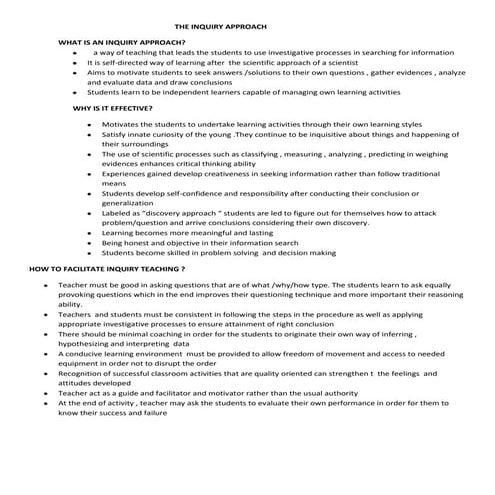 The inquiry approach | PDF